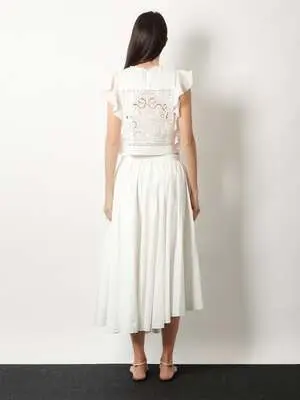 SELF-PORTRAIT Asymmetrical Cotton Skirt