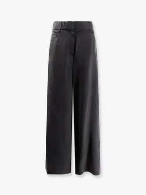 ALYSI Lyocell And Cotton Trousers - Grey