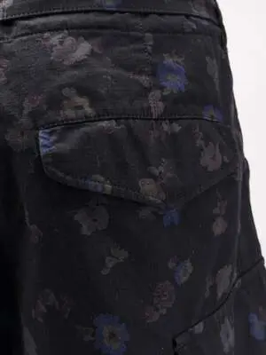 Sacai Printed Cotton Cargo Shorts With Buckled Belt