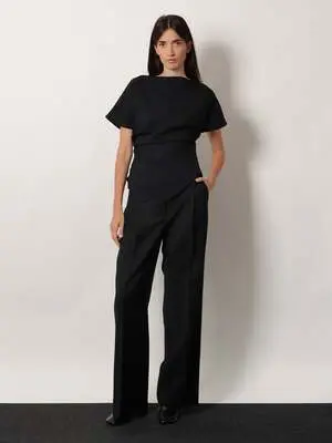 RÓHE Midwaist Wool Blend Trousers
