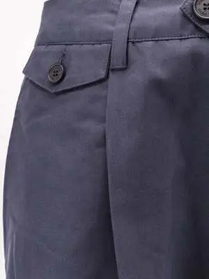 DUNST Pleated Chino Slacks Trousers - Blue