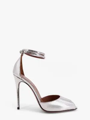 Paris Texas Laminated Leather Vera Sandals - Silver
