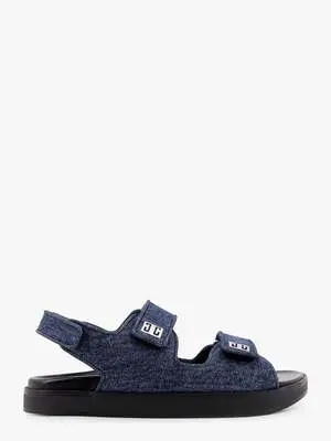 Givenchy Strap Flat Denim Sandals - Blue