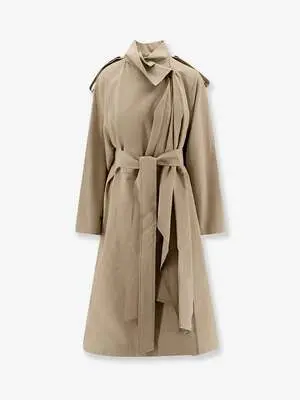 R2W Lumira Linen And Cotton Trench Coat - Beige