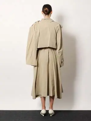 R2W Lumira Linen And Cotton Trench Coat - Beige