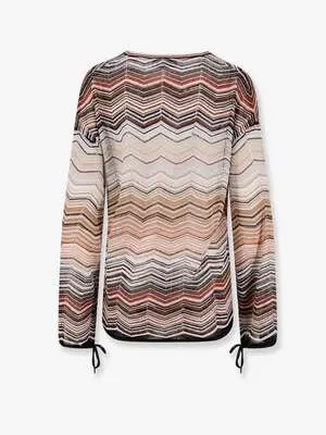 Missoni Viscose And Metallic Fiber V-neck Sweater With Sequin Embroidery