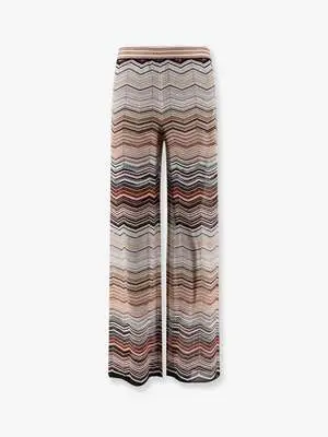 Missoni Viscose Trousers With Laminated Chevron Pattern - Multicolor