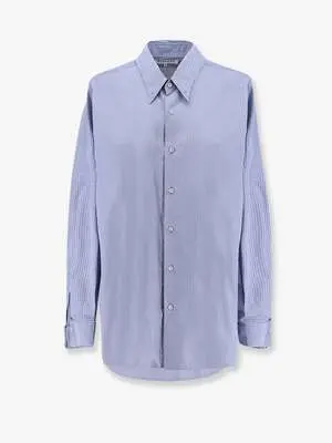 MAISON MARGIELA Striped Cotton Shirt - Blue