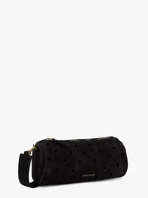 Manu Atelier Mini Cylinder Suede Crossbody Bag