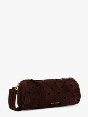 Manu Atelier Mini Cylinder Suede Crossbody Bag - Brown