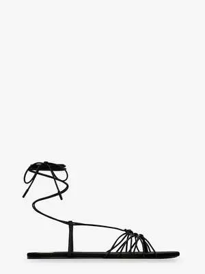 Saint Laurent Babylone Leather Sandals - Black