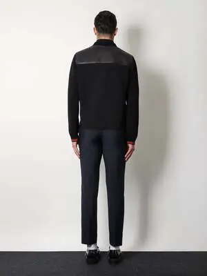 Gucci Leather And Wool Zip-up Jacket