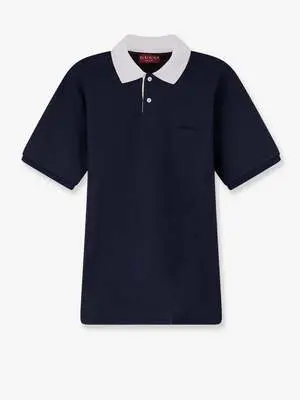 Gucci Cotton Piquet Polo Shirt - Blue
