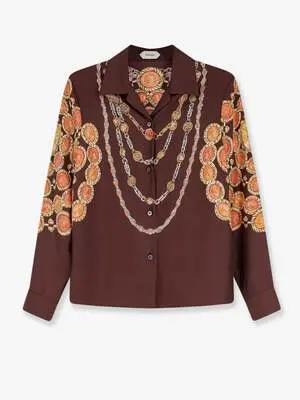 Versace Informal Silk Shirt - Brown