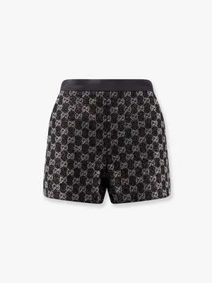 Gucci Lightweight Lamé Wool Tweed Shorts - Black