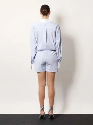 Attico Striped Cotton Shorts