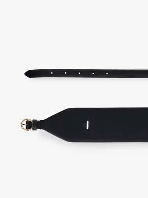 Alaïa Maxi Leather Belt With Metal Buckle