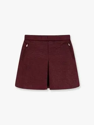 Fendi Quilted Nylon Mini Skirt - Red