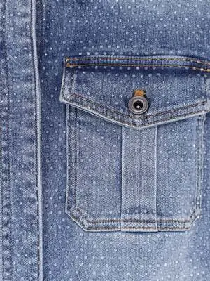 SELF-PORTRAIT Denim Jumpsuit With Rhinestones