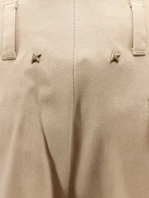 GOLDEN GOOSE Flavia Virgin Wool Trousers - Beige