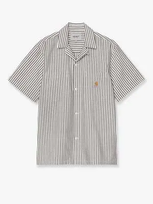 Carhartt Work In Progress Level Cotton Blend Shirt With Striped Pattern