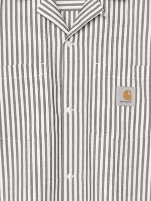 Carhartt Work In Progress Level Cotton Blend Shirt With Striped Pattern