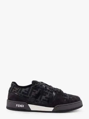 Fendi Match Sneakers In Ff Jacquard Fabric And Suede - Grey