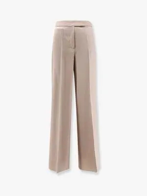 Max Mara Mxmgirone Virgin Wool, Mohair And Silk Trousers - Beige