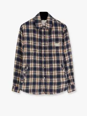 DUNST Madras Pattern Flannel Jacket - Blue
