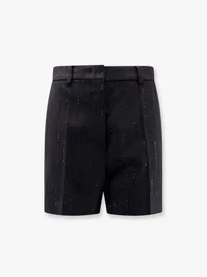Max Mara Siberia Virgin Wool Shorts With Sequins - Black