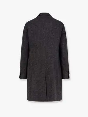 Tagliatore Herringbone Virgin Wool And Cashmere Coat