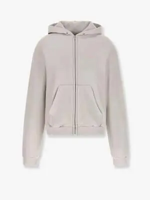 Balenciaga Cotton Hooded Sweatshirt - Grey