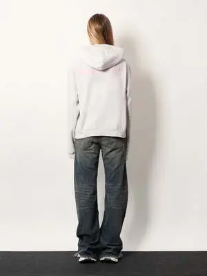 Balenciaga Cotton Zip-up Hooded Sweatshirt With Embroidered Logo