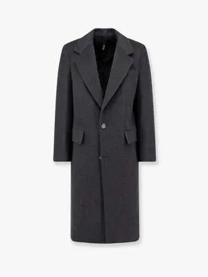 HEVO Cashmere Coat With Satin Lining - Grey