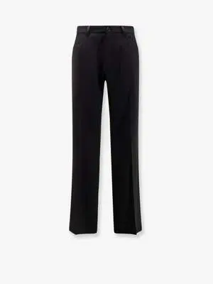Balenciaga Straight Fit Cotton Trousers - Black