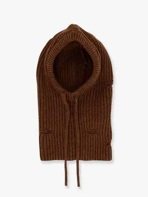 MAISON MARGIELA Wool Blend Balaclava With Distressed Effect - Brown