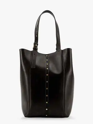 GOLDEN GOOSE Shopping 24.7 Vintage Leather Shoulder Bag - Black