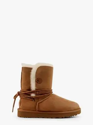 UGG W Bailey Tie Suede Ankle Boots - Brown