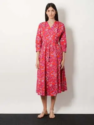 Max Mara Mxmcamino Printed Cotton Dress - Red