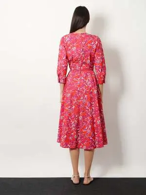 Max Mara Mxmcamino Printed Cotton Dress - Red