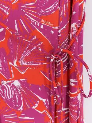 Max Mara Mxmcamino Printed Cotton Dress - Red