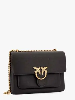 Pinko Leather Shoulder Bag With Love Birds Buckle
