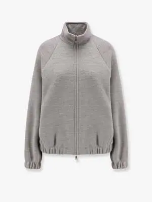 Max Mara Frine Double Wool-cotton Sweatshirt - Grey