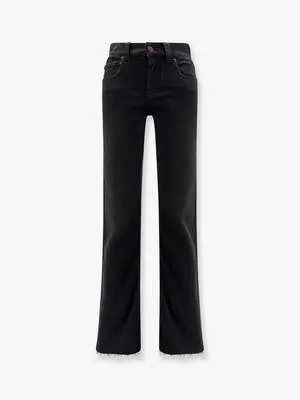 Balenciaga Denim Trousers With Frayed Edges - Black