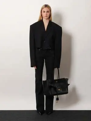 Balenciaga Denim Trousers With Frayed Edges