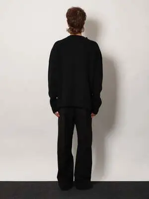 Rick Owens Fisherman Round Neck Virgin Wool Sweater