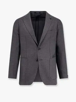 Tagliatore Single Breasted Virgin Wool Blazer - Grey
