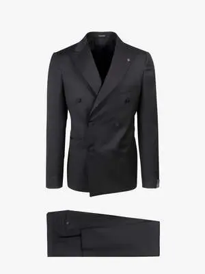 Tagliatore Virgin Wool Tuxedo With Removable Brooch