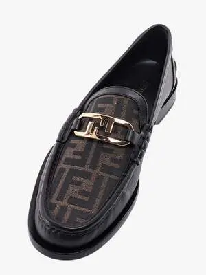 Fendi O' Lock Leather Loafer With Ff Insert