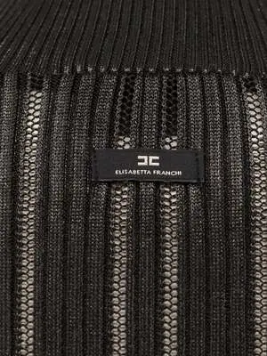 Elisabetta Franchi Metallic Fabric Turtleneck Sweater